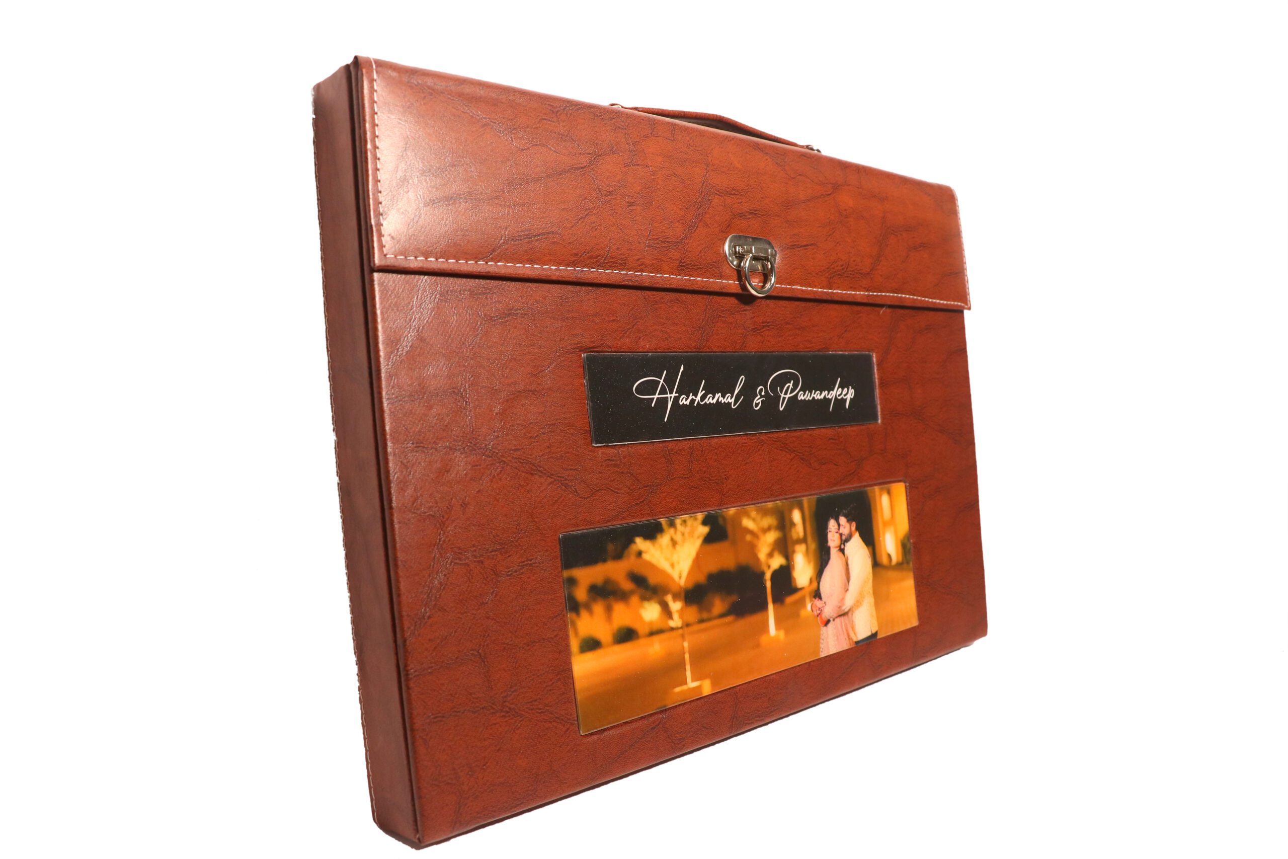 Premium Wedding Album Brown Combo With Nameplate - (12x36inch) - Album ...